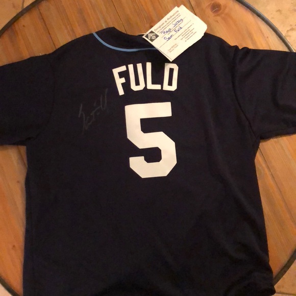 Majestic | Other | Signed Sam Fuld Rays Jersey | Poshmark